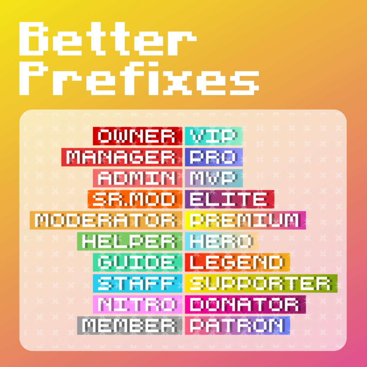 Better Prefixes [PRIVATE] (Archived) - MCModels