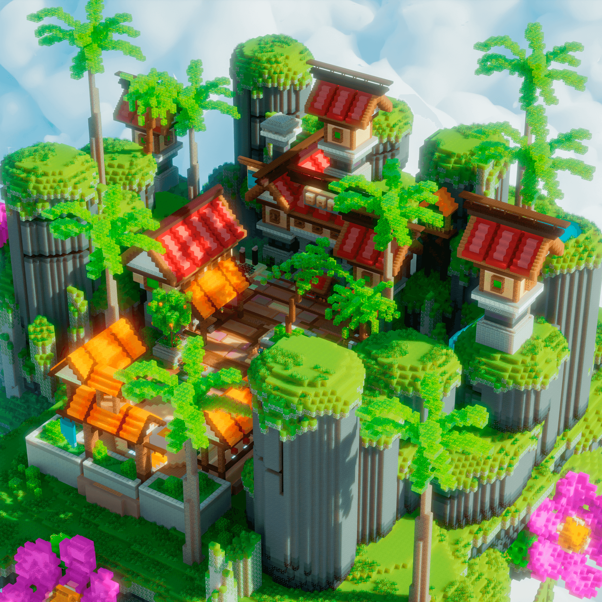 Tropical Village - Minecraft Spawn - MCModels