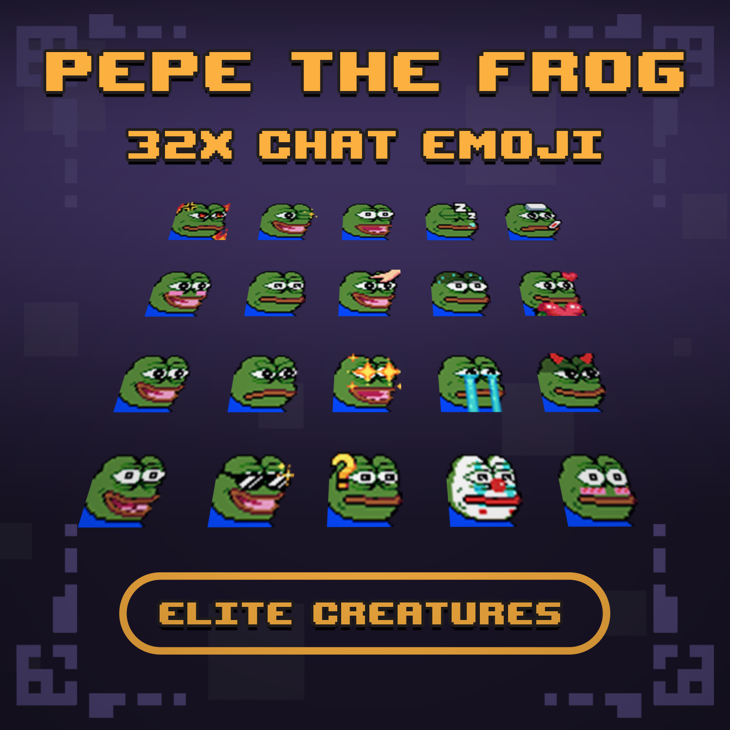 128x, 32x, 16x, Minecraft, Discord & Streamer Pepe the frog Emojis Volume 1 - MCModels