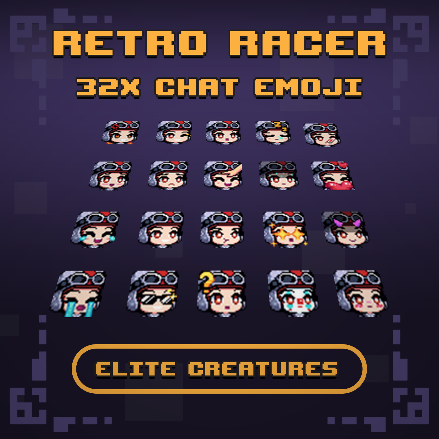 128x, 32x, 16x, Minecraft, Discord & Streamer Retro racer Emojis Volume ...