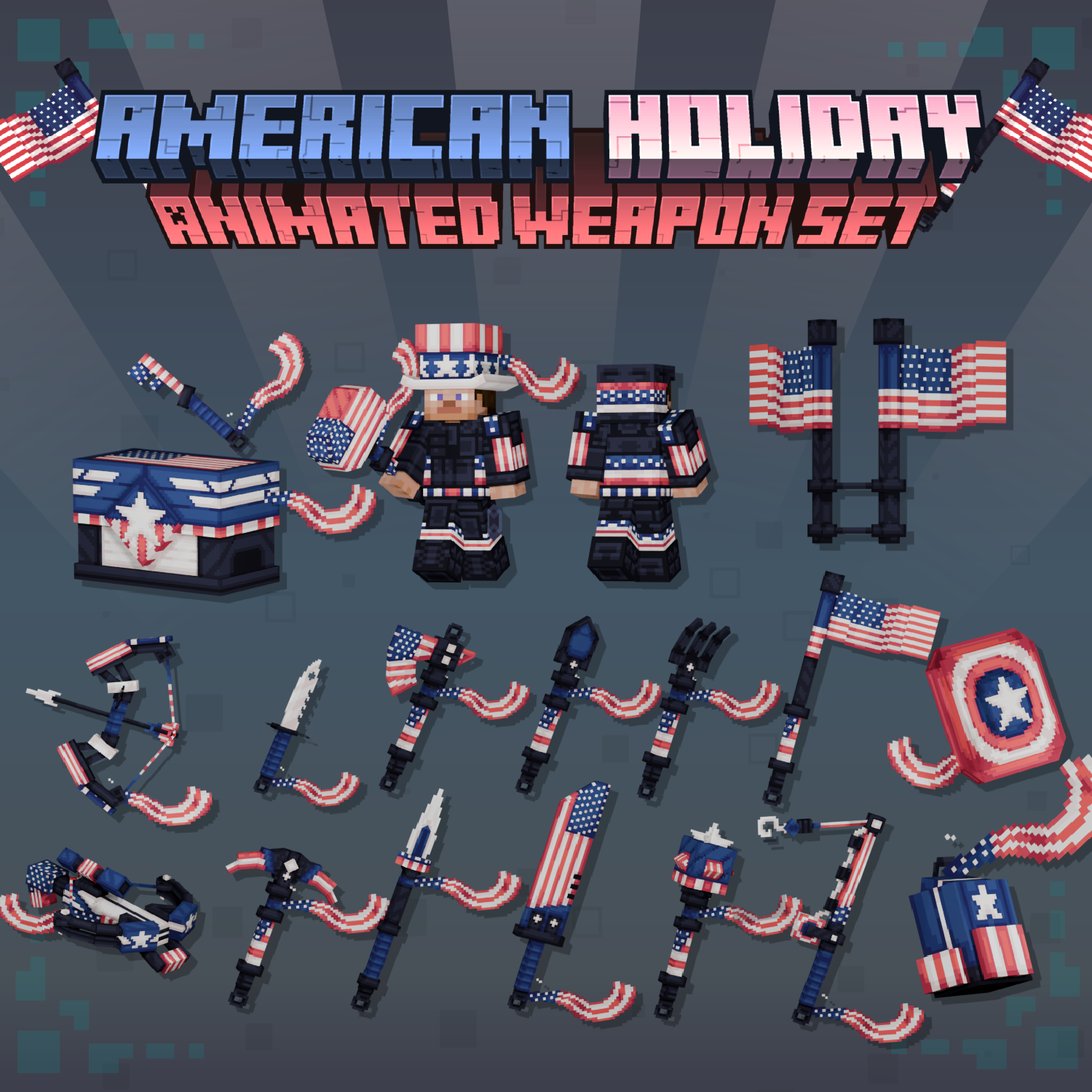 American Holiday Animated Weapon Set - MCModels