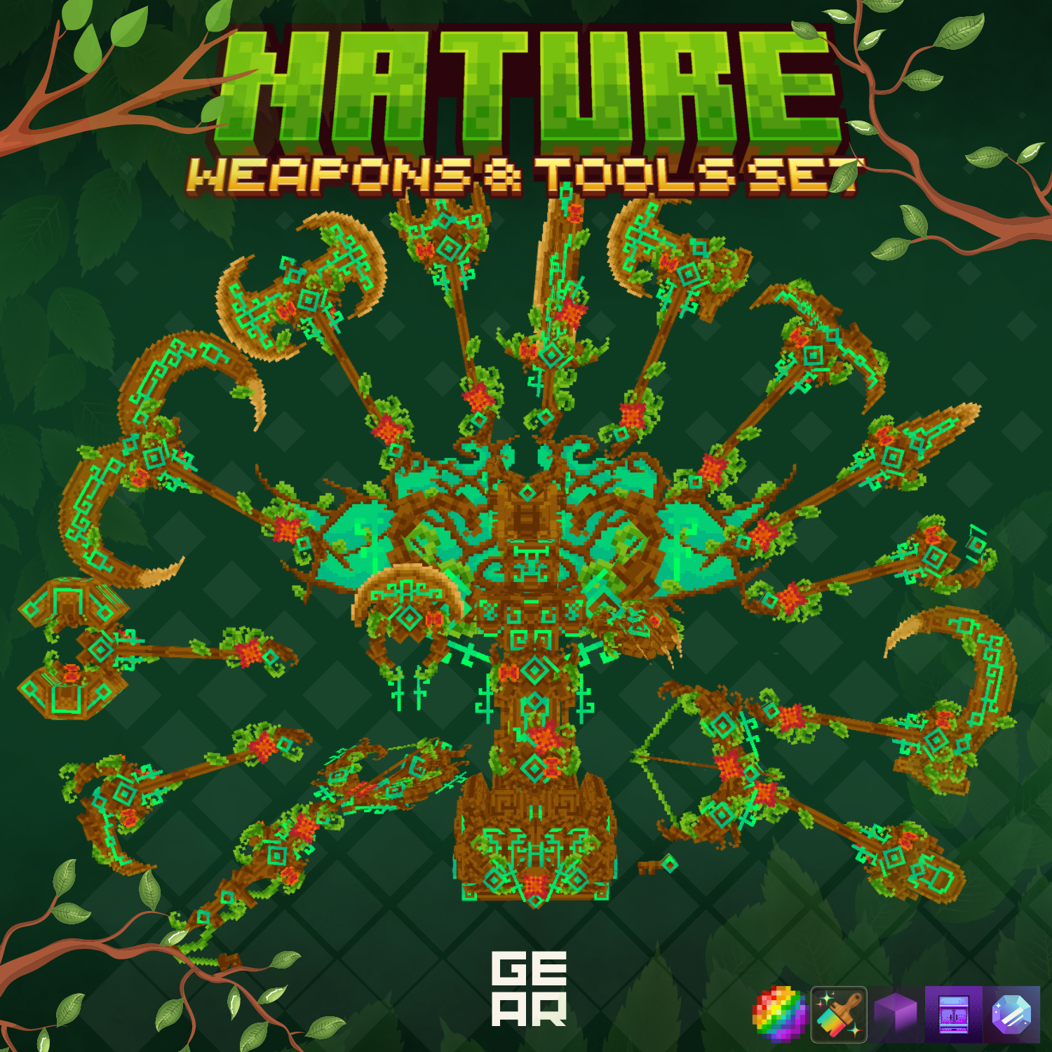 Nature Weapons & Tools & Cosmetics 32x Vol.2 - MCModels