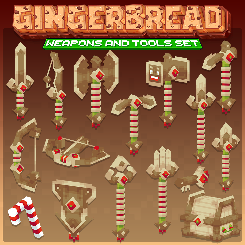 GingerBread Weapons and Tools Set - MCModels
