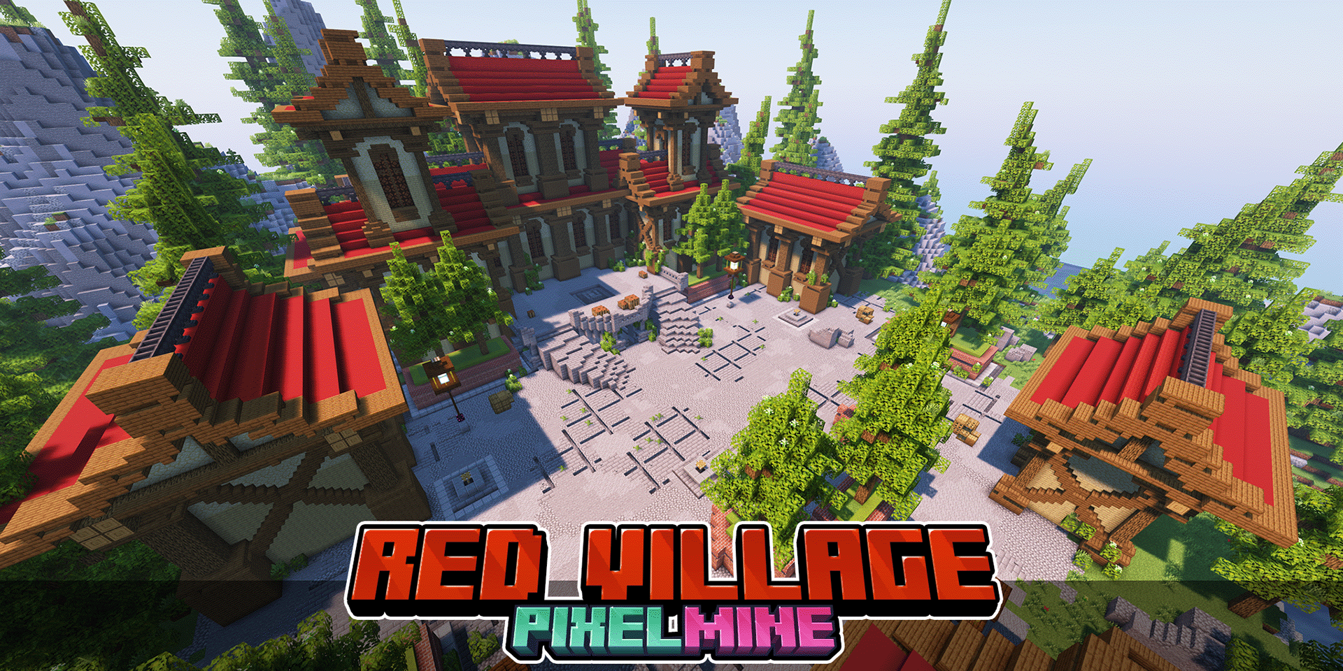 PixelMine | Red Village Spawn @250x250 - MCModels