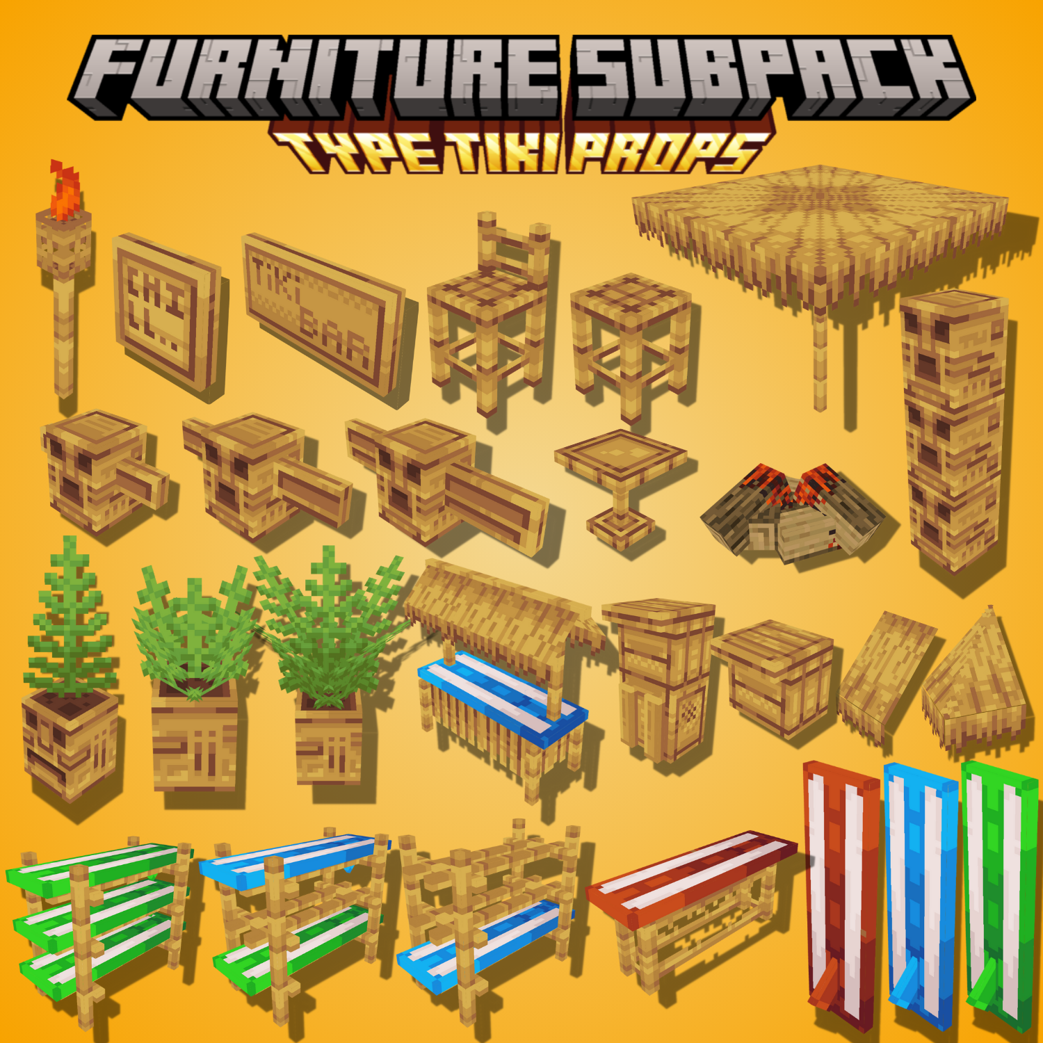 Furnitures Subpack - Tiki - MCModels